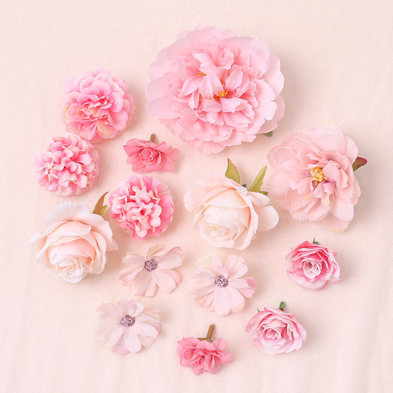 [3-9cm] Bộ 14 Đầu Hoa Nhân Tạo Nhiều Màu Tiệc Cưới Trang Trí Nhà Vòng ...