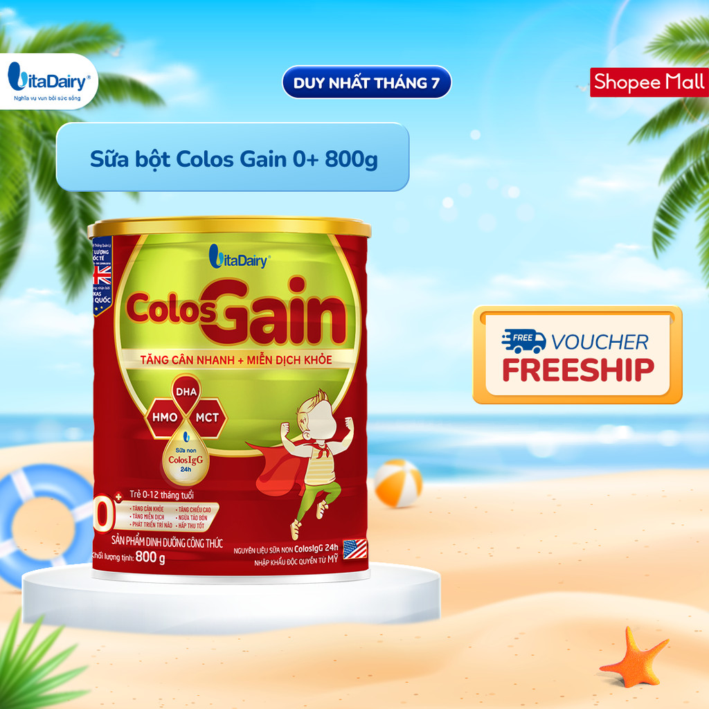 Sữa bột Colos Gain 0+ 800g giúp bé tăng cân hiệu quả, giảm táo bón ...