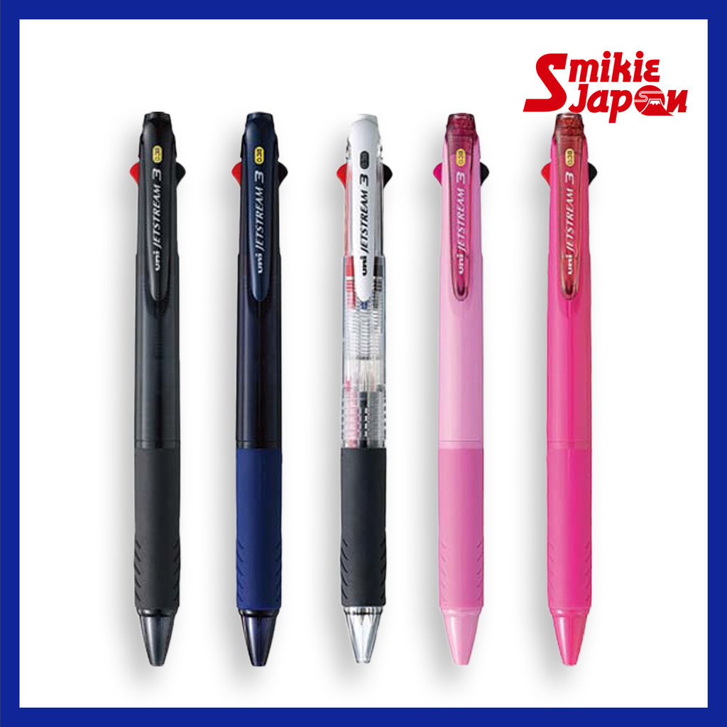 Uni Jetstream 3 Color Ballpoint Pen 0.38mm Transparent/Transparent ...