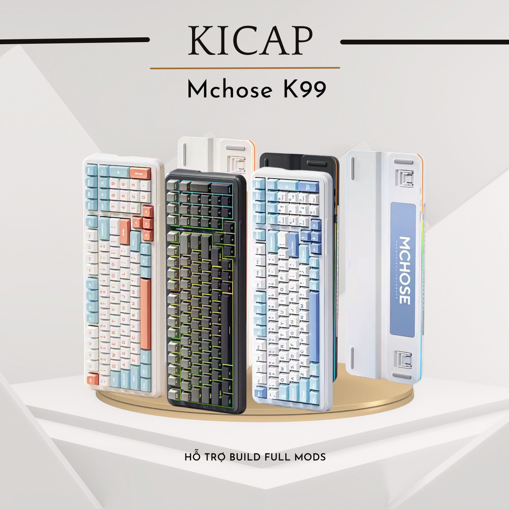 Bàn phím cơ Mchose K99 V2 full size văn phòng 3 chế độ kết nối, có tạ, RGB, siêu ngon, âm nhỏ ...