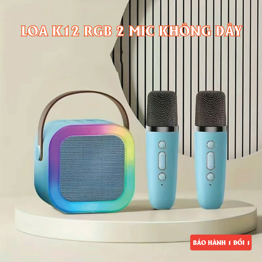 Loa Bluetooth Karaoke Mini K12 công suất 10W – CÓ ĐÈN LED – Loa hát ...