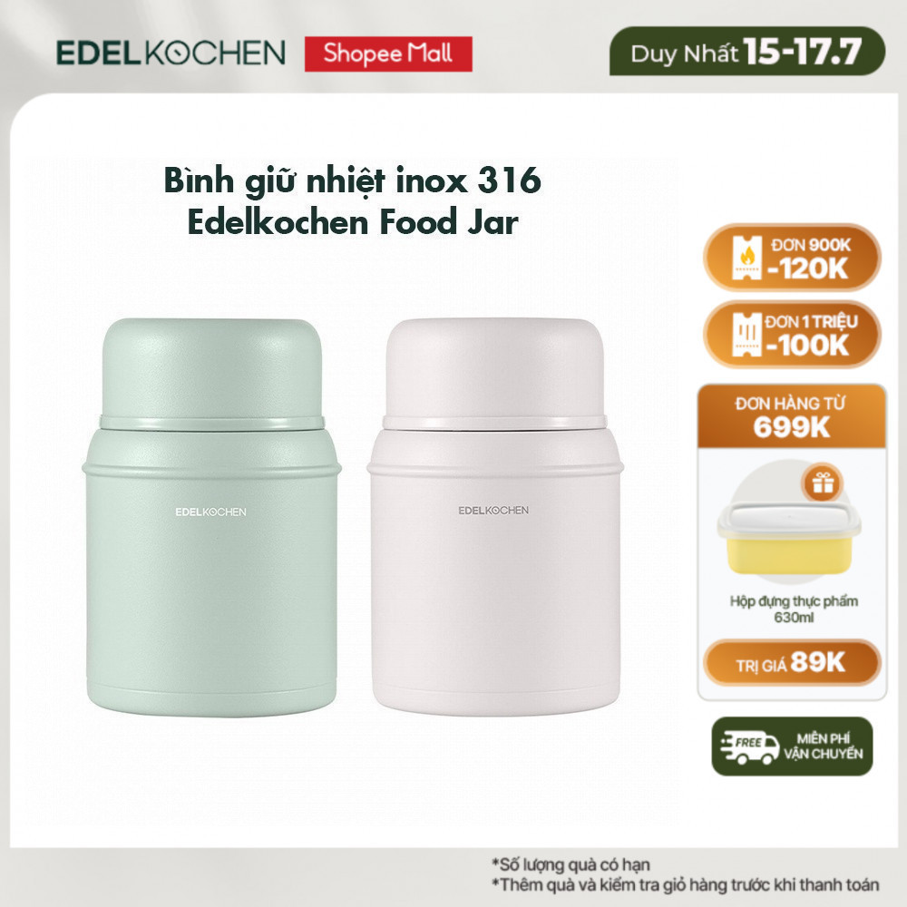 Bình giữ nhiệt đựng thực phẩm inox 316 Edelkochen Food Jar – 550ml | Shopee Việt Nam