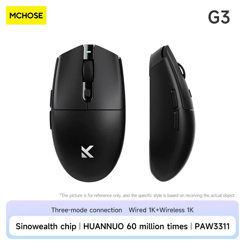 MCHOSE G3 Mouse 3mode Bluetooth Wired 2.4g PAW3395 Lightweight Design ...