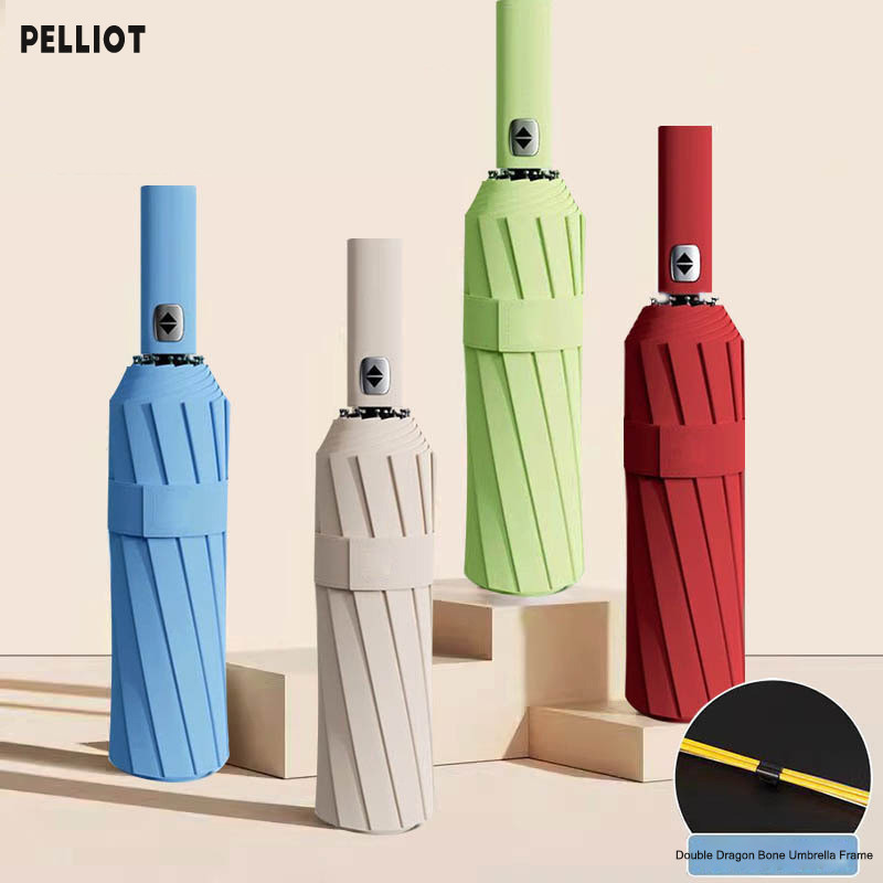 Pelliot 24 xương gấp ô cao cấp hoàn toàn tự động màu đen nhựa che nắng ô che nắng nam nắng mưa ...