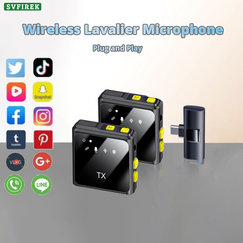 Micro không dây 2.4GHz Clip-on Lavalier Micro Giảm tiếng ồn thông minh ...