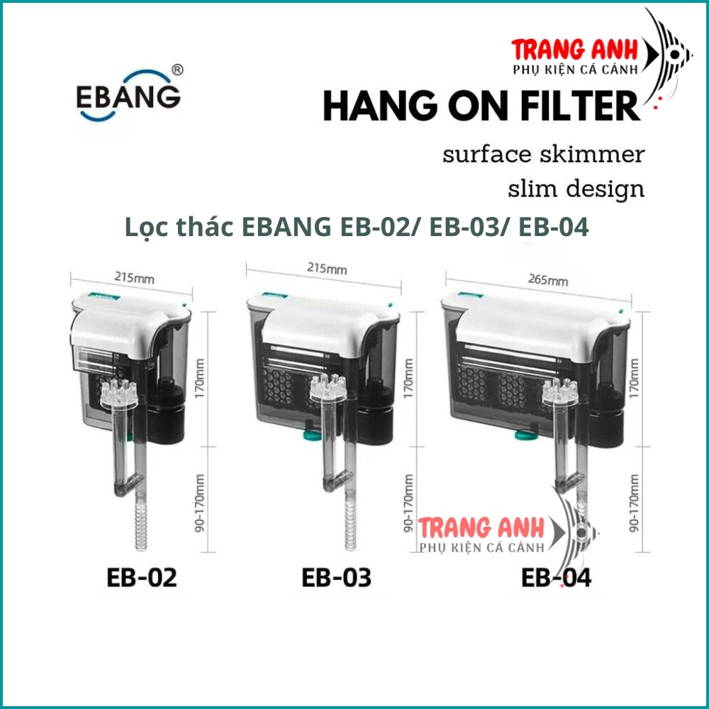 Lọc thác hồ cá Ebang EB-02 / EB-03 / EB-04, Máy lọc thác thế hệ mới lọc sạch nước cho hồ cá cảnh ...