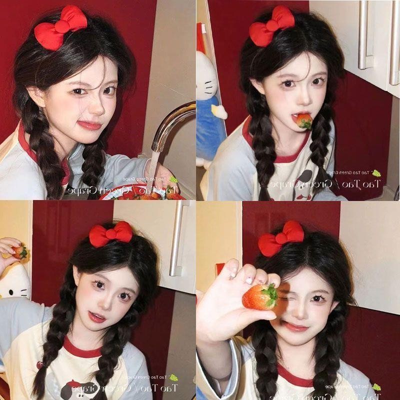 Nhật Bản Dễ Thương Kitty Chạy Công Chúa Đỏ Ba Chiều Nơ Tóc 2024 Mỏ Vịt ...