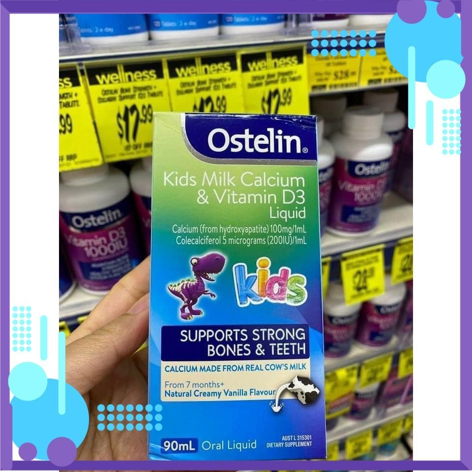 Canxi Nước Kids Milk Calcium & Vitamin D3 Liquid 90ml Ostelin của Úc ...