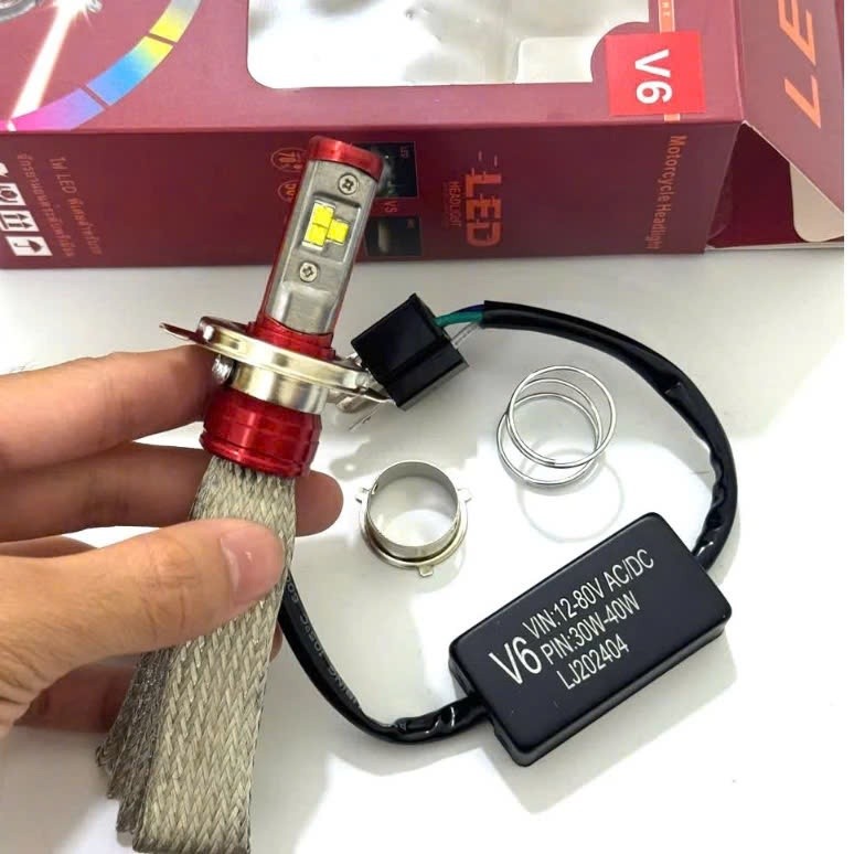 Đèn Led V6 Tubo Công suất 40w Siêu sáng lắp như zin các dòng xe chân H4 Bảo hành 1 năm | Shopee ...