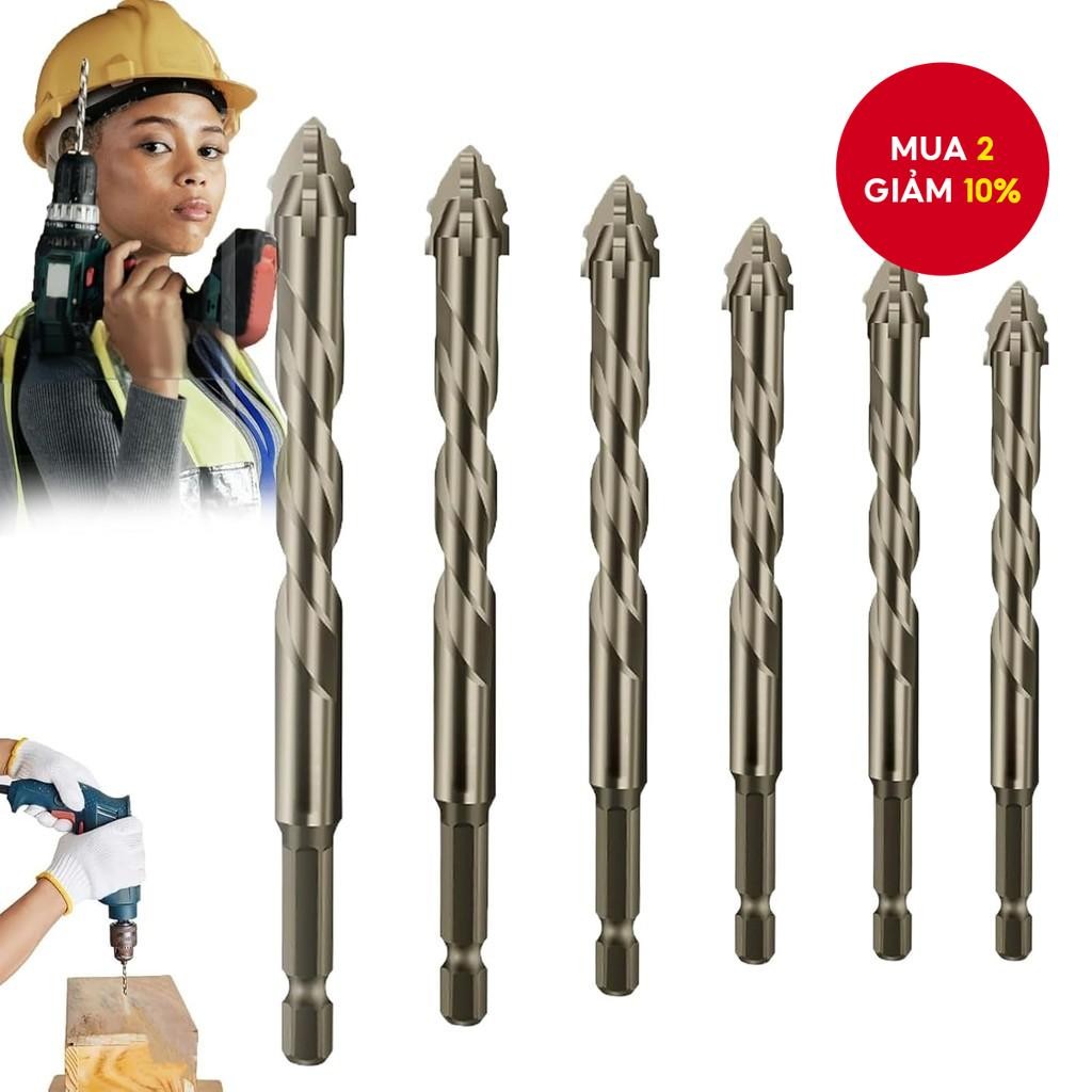 Bộ 3 mũi khoan lệch tâm cacbua vonfram cho các ứng dụng thủy tinh và gạch, mũi khoan Masonry cho ...