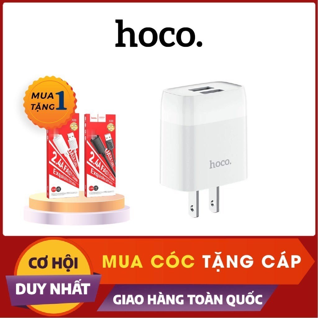[MUA 1 TẶNG 1] Mua củ sạc nhanh Hoco C73 sạc nhanh 2.4A (2 cổng) được ...