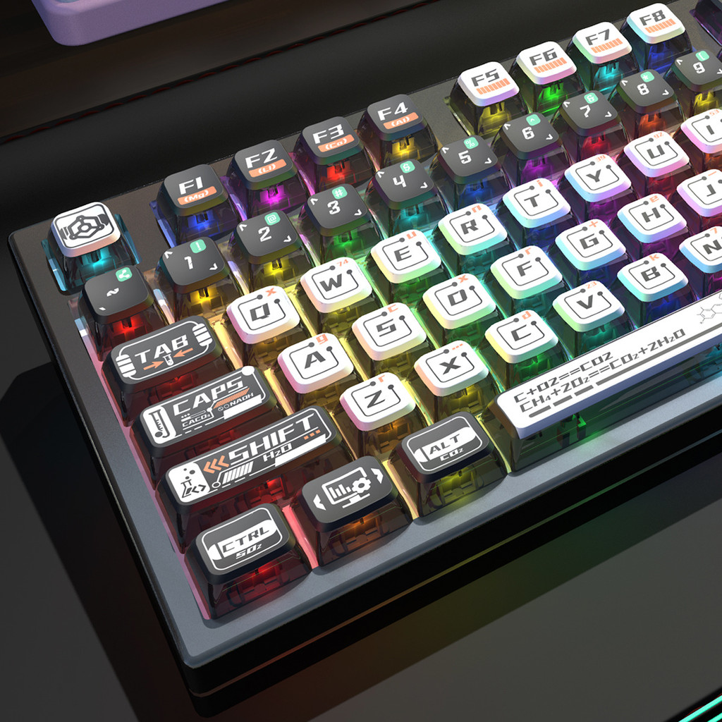 Chủ đề nguyên tố hóa học, keycap ASA trong suốt bốn mặt, Mũ Bàn phím ...