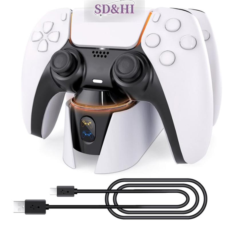 Sdhi Bộ điều khiển kép mới Bộ sạc nhanh cho bộ điều khiển PS5 Trạm sạc có cáp USB C cho cáp ...