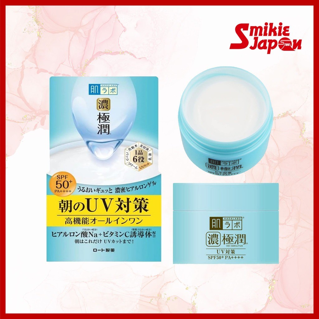 Kem dưỡng trắng da Rohto Hada Labo Gokujun UV 90g SPF50 tất cả trong một - trực tiếp từ Nhật Bản ...