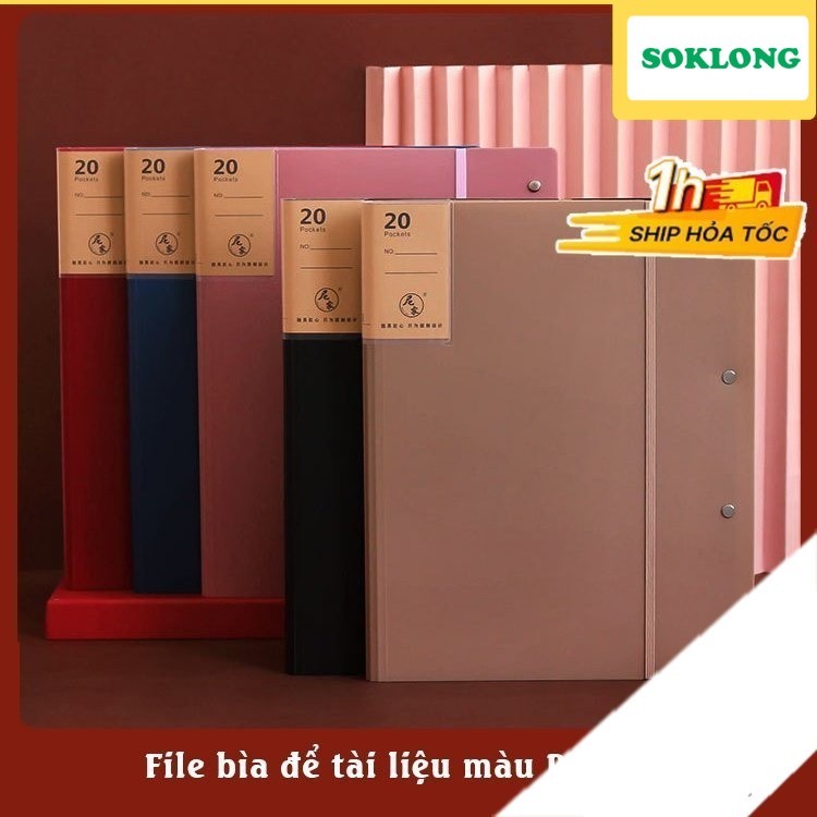 File bìa đựng hồ sơ màu Retro K56 size A3 20 ngăn PVC bảo quản hồ sơ ...