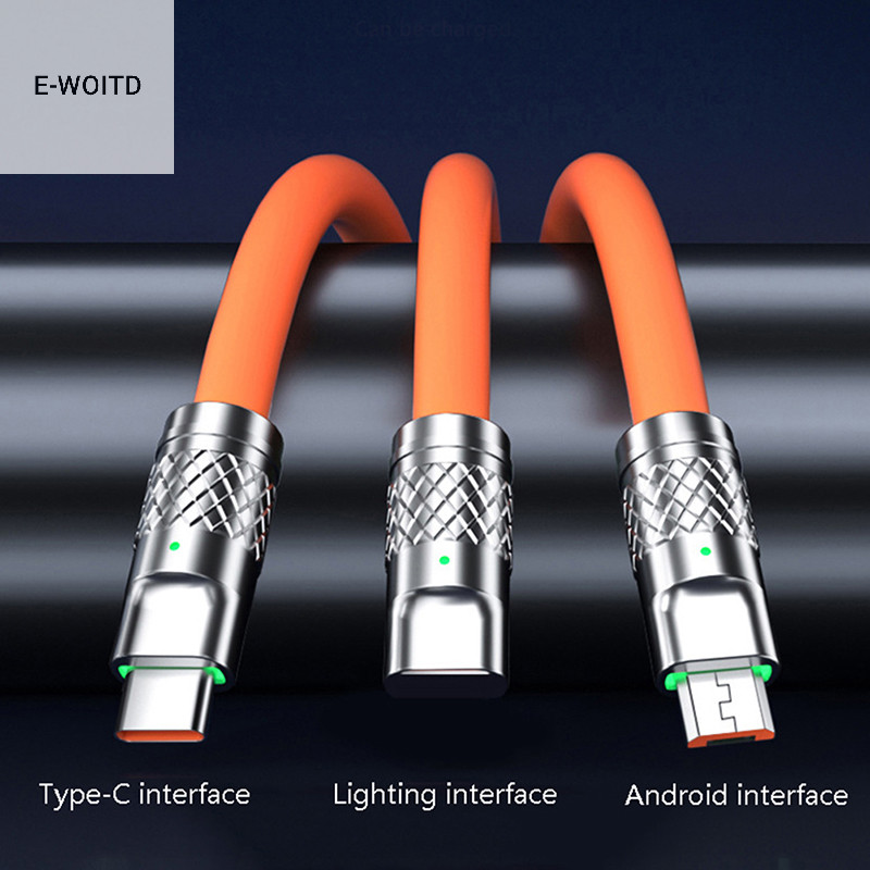 Cáp USB Type C E-WOITD 3in1 6A 120W cho cáp Micro USB Lighg A sang Type-C 8 chân HNVN | Shopee ...