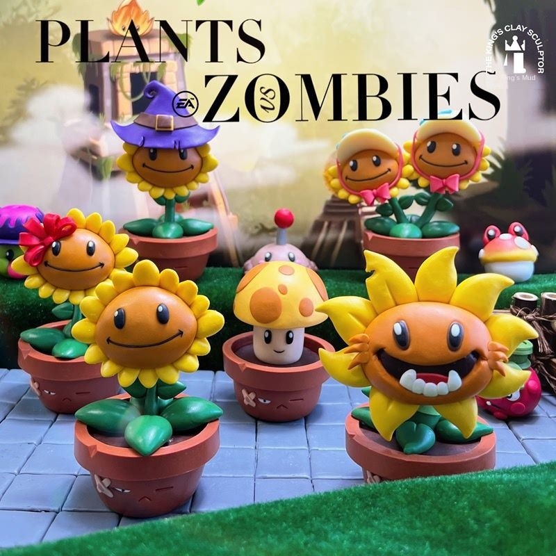 Sản phẩm còn hàng mô hình animeChậu hoa bằng tay bằng gốm mềm PVZ ...