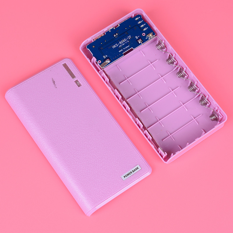 [Hay] Bộ vỏ sạc usb kép 20000mAh 6X 18650 hộp sạc tự làm cho điện thoại ...