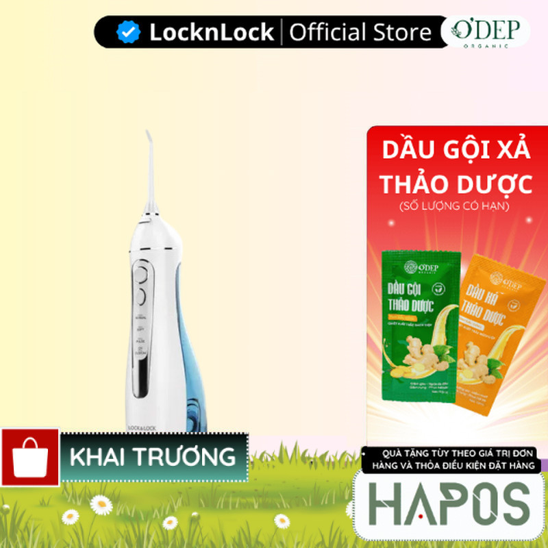 Máy tăm nước không dây LocknLock 4 chế độ Cordless Oral Irrigator 200ml ...