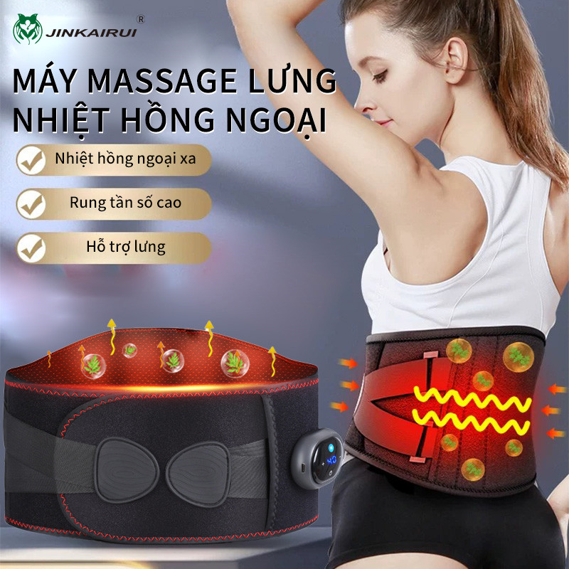 Đai massage lưng Jinkairui Đai Thắt Lưng Hỗ Trợ Chườm nóng, máy massage rung Máy mát xa bụng ...