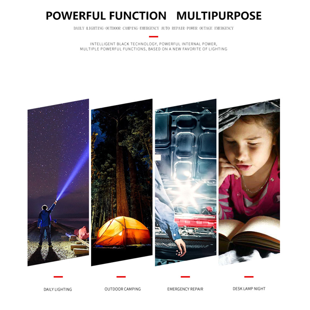 Đèn pin XHP90 / XHP160 2500LM / 2800LM COB Đèn Flash LED Micro USB có ...