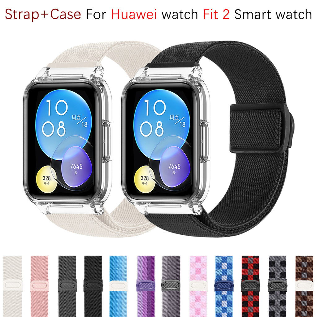 Dây đeo Nylon co giãn có thể điều chỉnh + Vỏ cho đồng hồ Huawei phù hợp ...