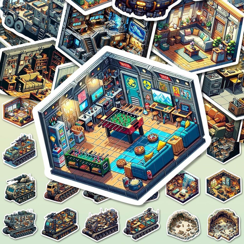1 20 Tờ Doomsday Pixel Style Survival Note Dán Nghệ Thuật Phòng Ngủ Sửa ...