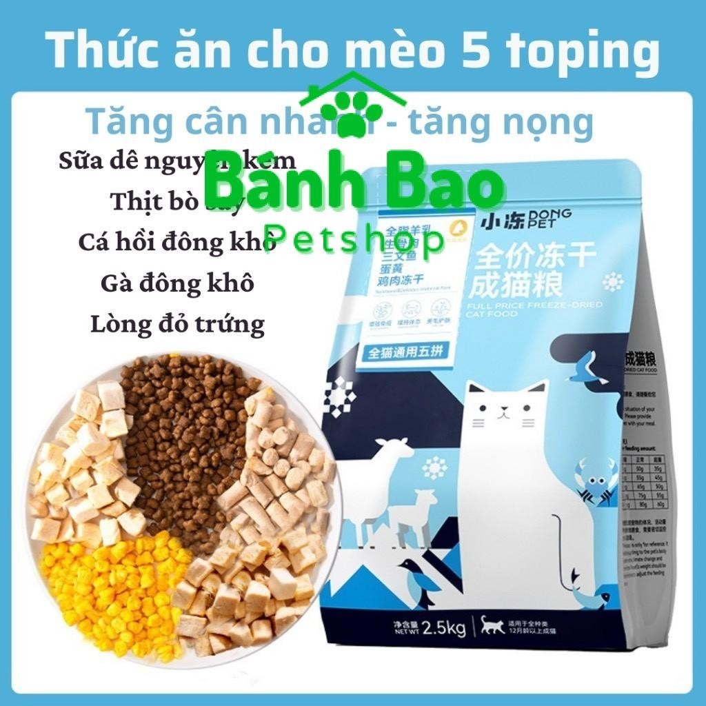 Hạt DONGPET Topping 5 Loại Thịt Sấy Khô Túi 2,5kg - Hạt Dong Pet Dành ...