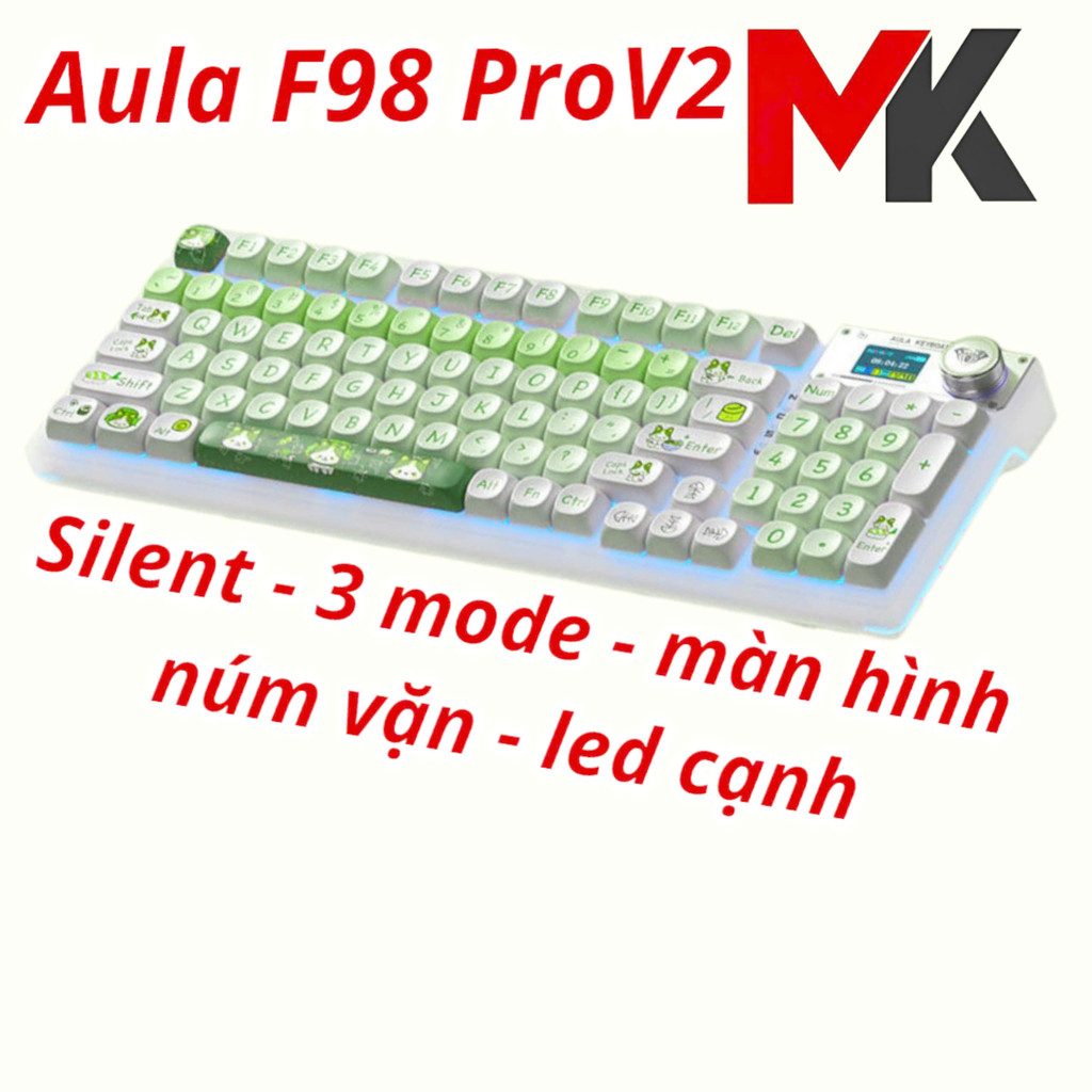 Bàn phím cơ Aula F98 Pro V2 MOA Profile Cute Keycap - Silent switch - 3 Modes - RGB | Shopee ...