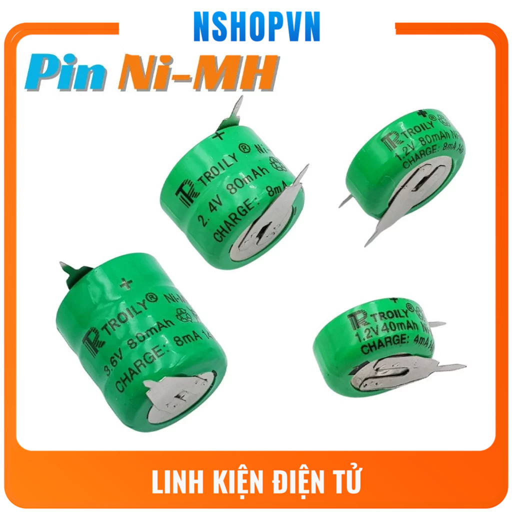 Pin sạc Ni-MH 1.2V / 2.4V / 3.6V 40mAh 80mAh | Shopee Việt Nam