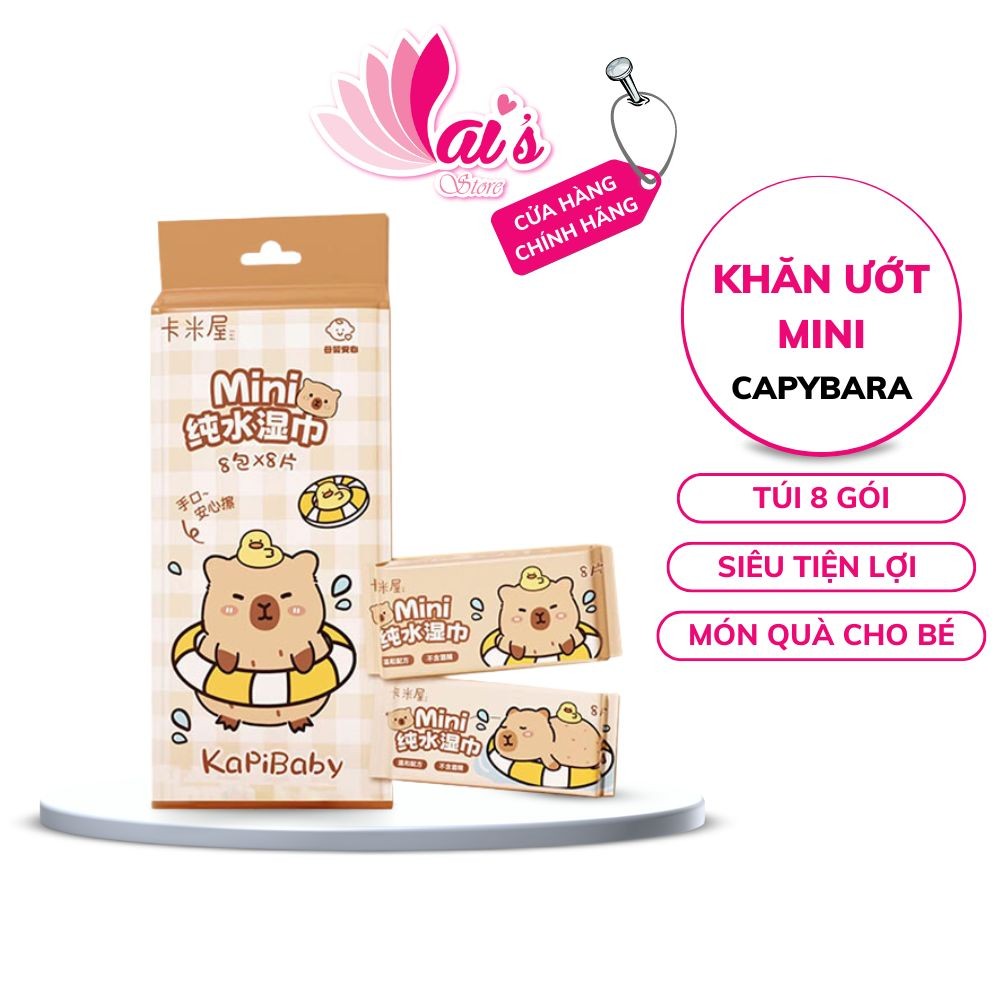 Túi 8 Gói Khăn Ướt Mini Sanrio Capybara Hello Kitty My Little Pony Gấu ...
