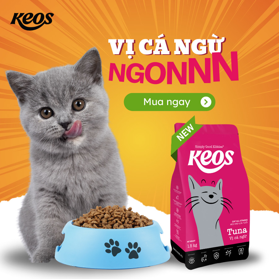 Thức Ăn Mèo Keos Cho Mọi Lứa Tuổi - Vị Cá Ngừ (350gr - 1.5kg) | Shopee Việt Nam