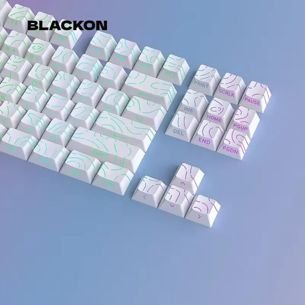 BLACKON PET Bàn Phím Cơ Keycaps, Đường Viền Trắng Mờ Double Shot ...