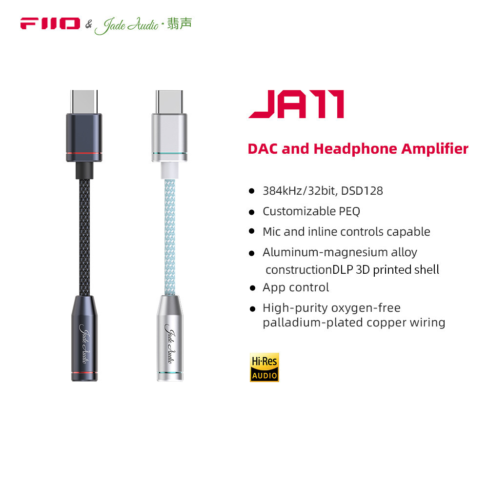 Fiio JadeAudio JA11 USB Type C sang 3,5mm Bộ chuyển đổi tai nghe / tai nghe Cáp USB C USB C sang ...