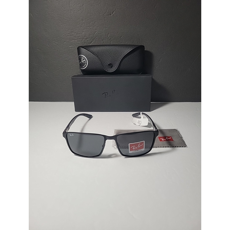 Kính râm Ray-Ban RB3721 186 / 87 Matte Black On Black / Dark Grey NWT ...