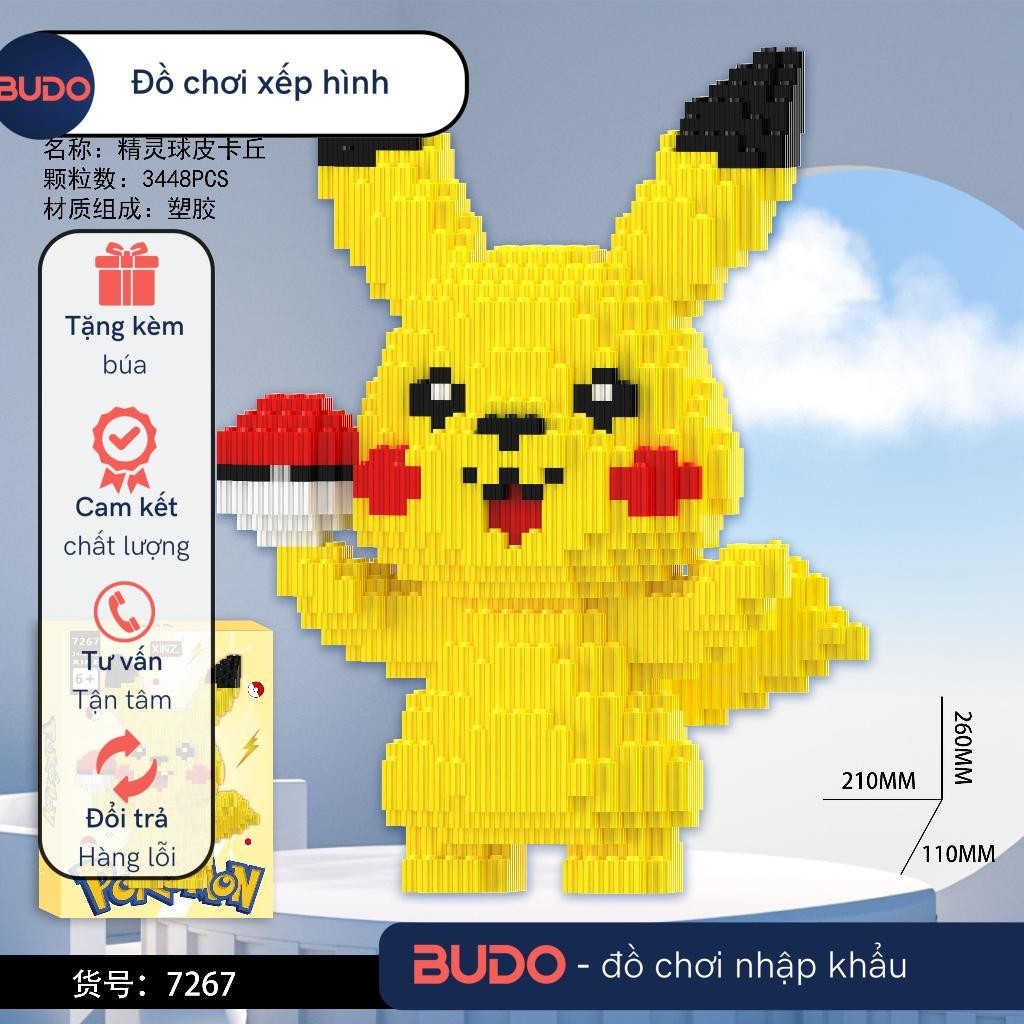 xếp hình anime pikachu pokemon gotcha đồ chơi lắp ráp nanoblock ...