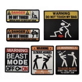 Patch_miếng dán velcro PVC cảnh báo_warning_chiến thuật _retro | Shopee Việt Nam