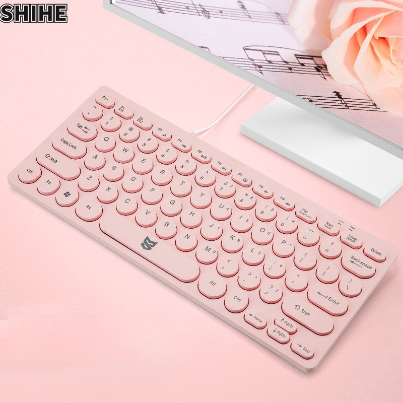 SHIHE Bàn phím có dây retro siêu mỏng Bàn phím ngoài USB 78 phím Silent ...