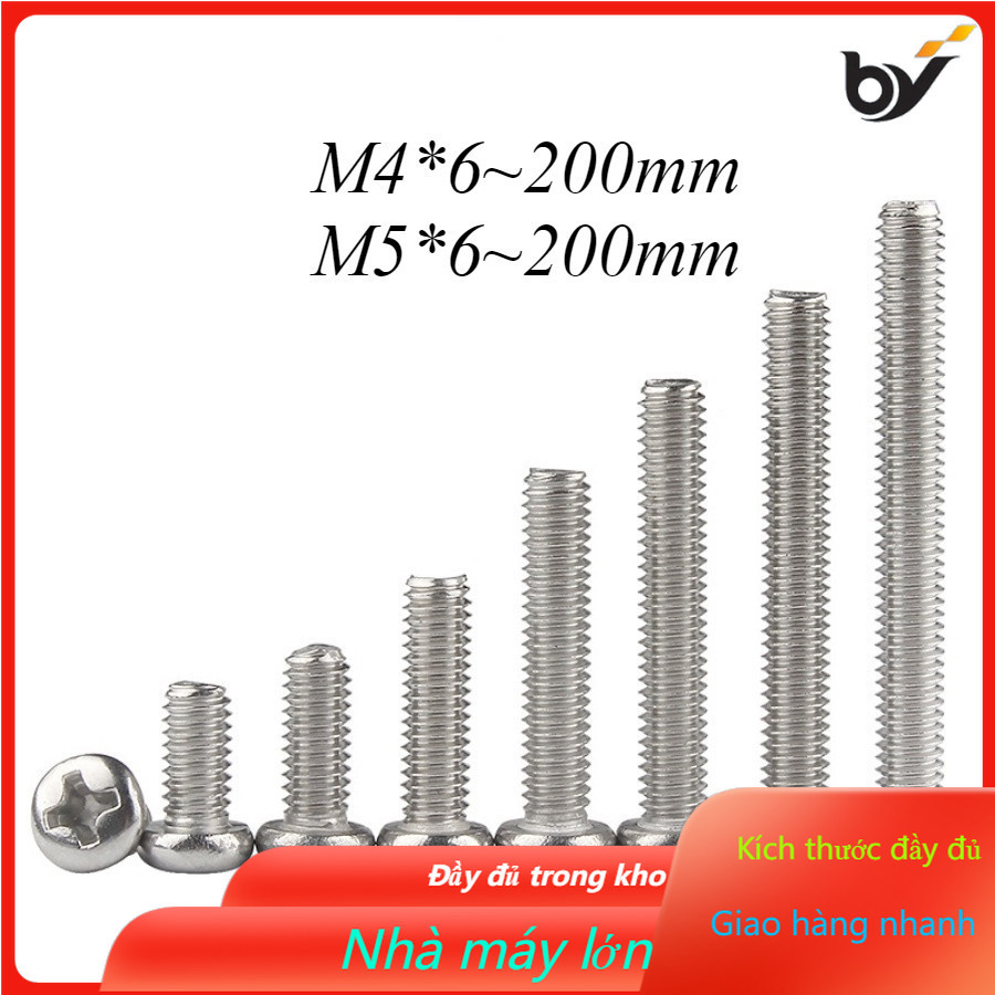 Ốc Vít Đầu Tròn Bằng Inox 304 M4 / M5 Chuyên Dụng | Shopee Việt Nam
