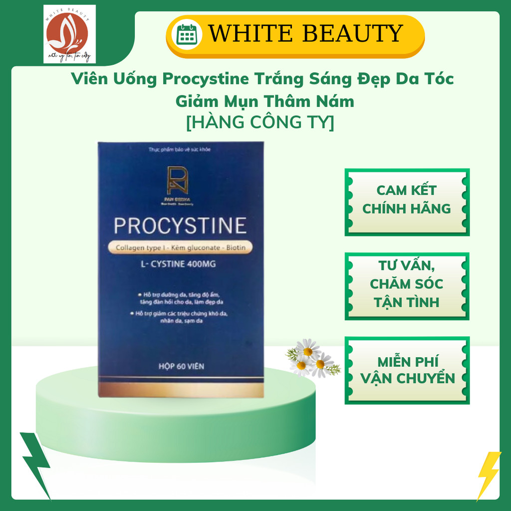 Viên uống giảm mụn trắng da Procystine - 60 viên | Shopee Việt Nam
