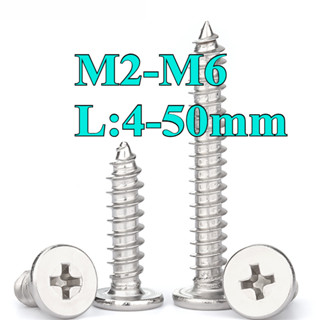 ((LXY) Vít răng thưa bắn gỗ, vít bắt tắc kê inox 304 đầu bằng M2 / M2.3 / M2.6 / M3 / M3.5 / M4 ...