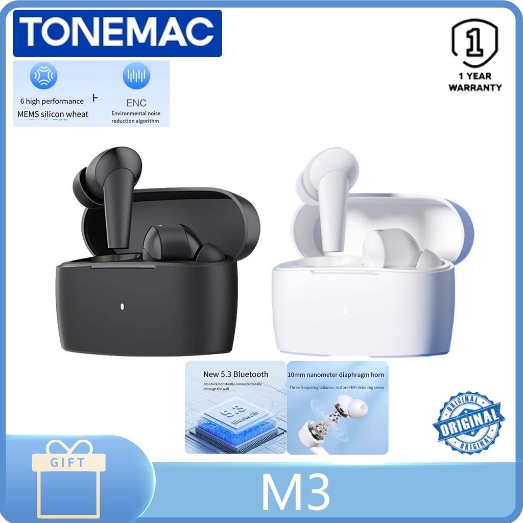 Tai nghe Bluetooth không dây TONEMAC M3 giảm tiếng ồn chủ động 2024 mới ...