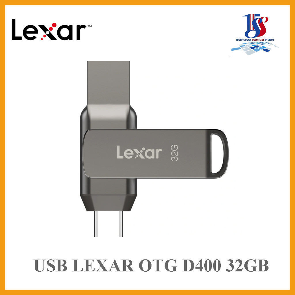 USB LEXAR 32GB JUMPDRIVE D400 OTG USB 3.1 TYPE C TITANIUM 100Mbp/s ...
