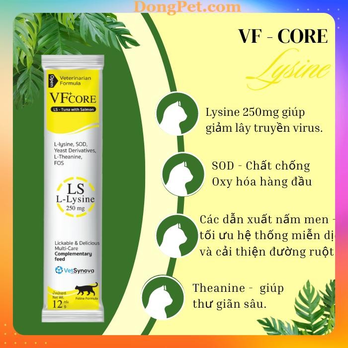Súp thưởng cho mèo VF Core - L-Lysine - Phát triển toàn diện cho mèo 12g | Shopee Việt Nam