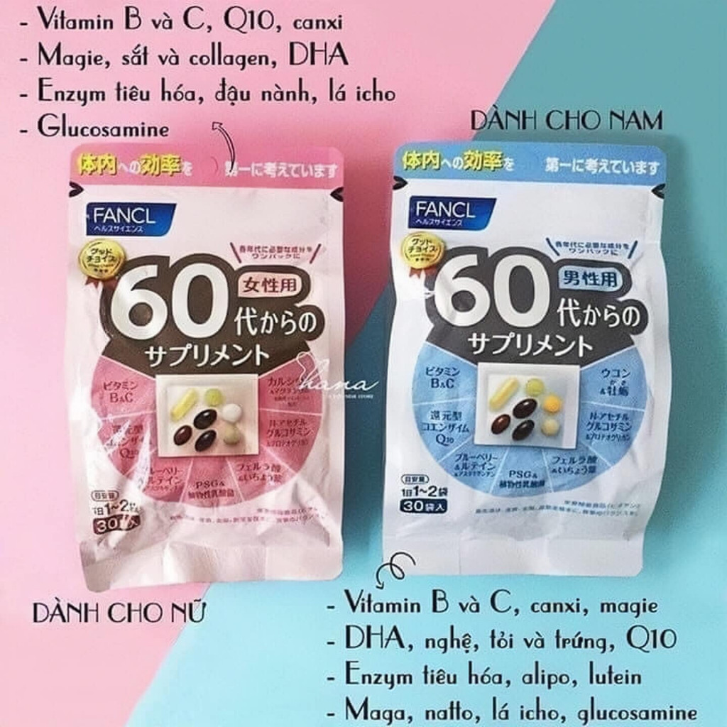 [ĐỘ TUỔI 60+] VIÊN UỐNG BỔ SUNG CHO BỐ MẸ 60+ CHĂM SÓC TOÀN DIỆN FANCL 30 NGÀY | Shopee Việt Nam