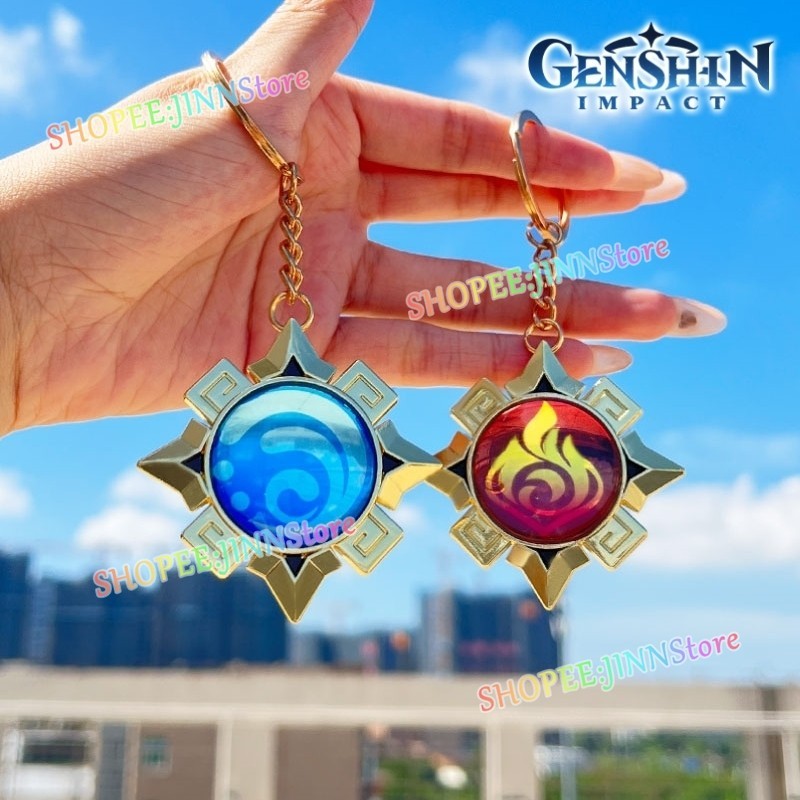 - Jinn - Móc khóa trong suốt bằng kính hai mặt GENSHIN NATLAN VISION ...