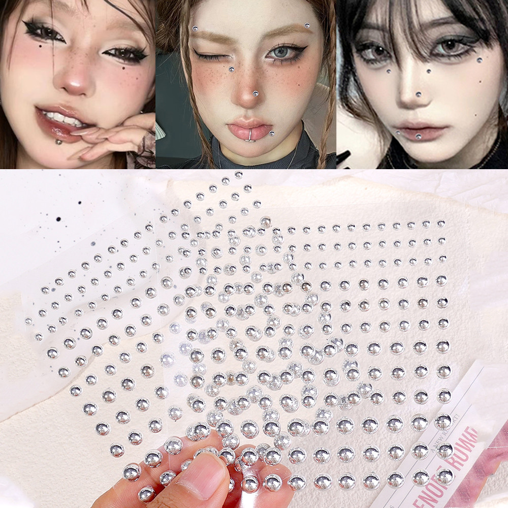 Sliver Diamond Nose Stud Lip Stud Sticker / Không Piercied Eye Ear Face ...