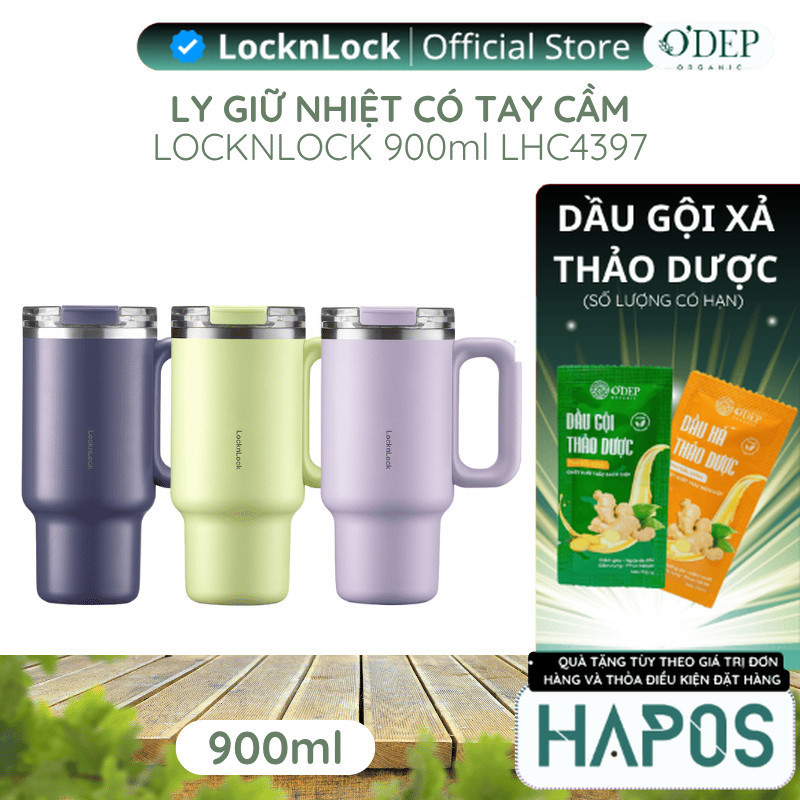 Ly giữ nhiệt LocknLock 900ml Balance Grip Tumbler LHC4397 , 3 Màu, Có tay cầm - HAPOS LHL ...