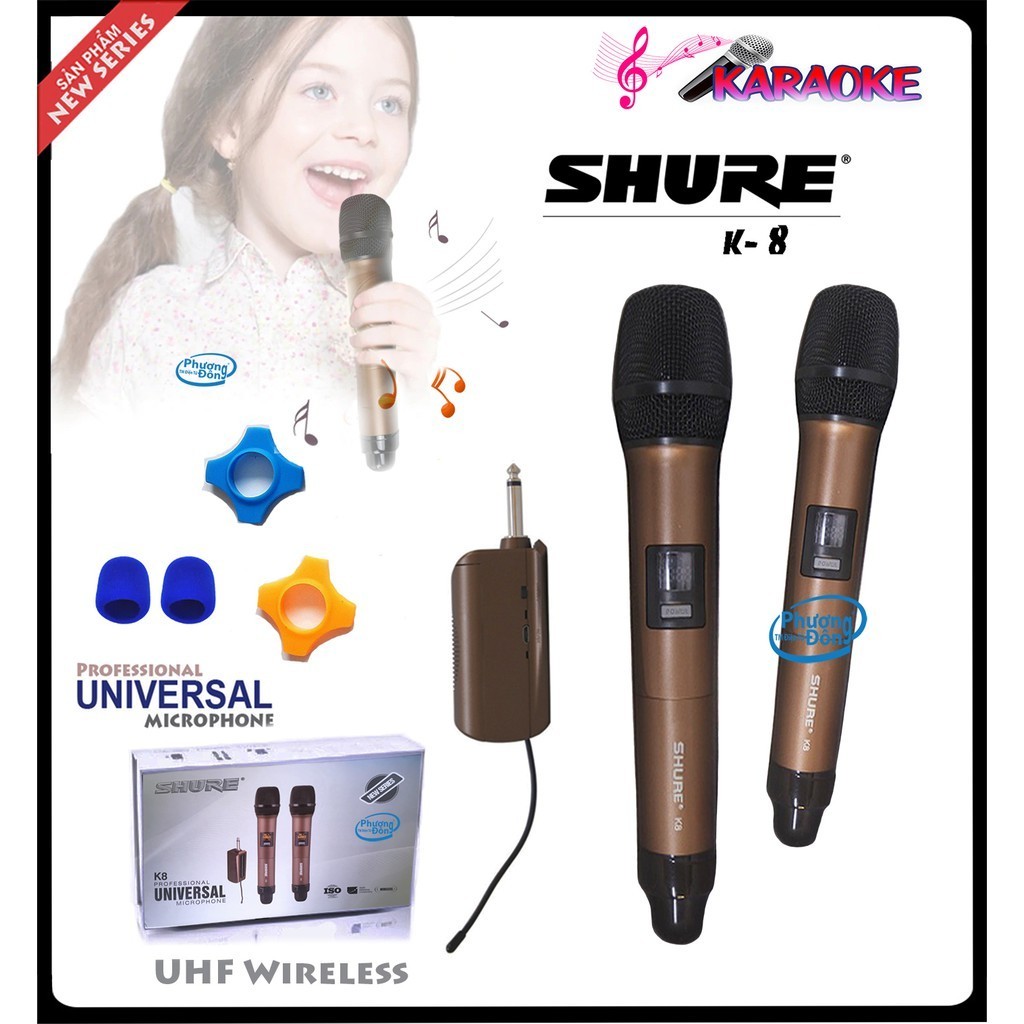 Micro Universal Shure K8 Không Dây công nghệ karaoke tốt nhất cho loa kéo - Gia Khang Shop ...