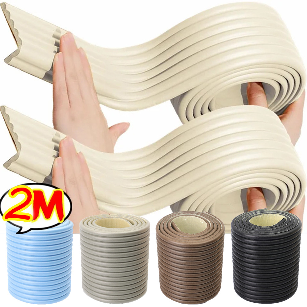 Miếng dán tường 3D tự dính hình chữ W 2M - Miếng đệm xốp chống va chạm Tấm bảo vệ góc bàn ...